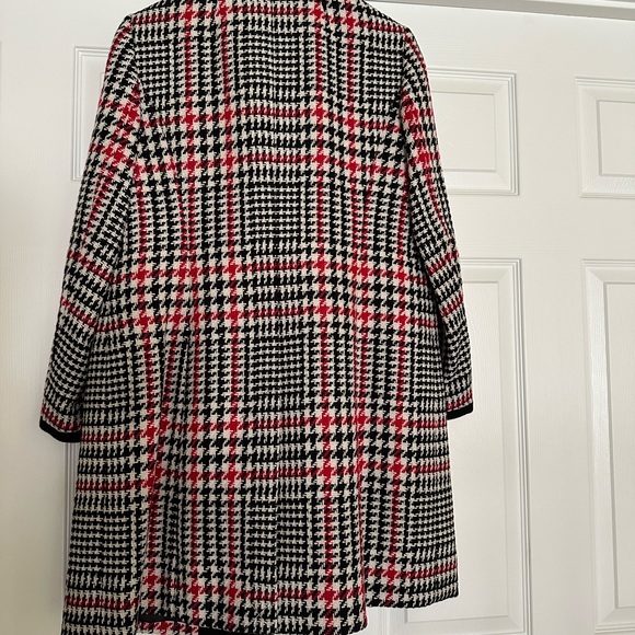 Talbots | Jackets & Coats | Talbots Red Black White Houndstooth Plaid ...